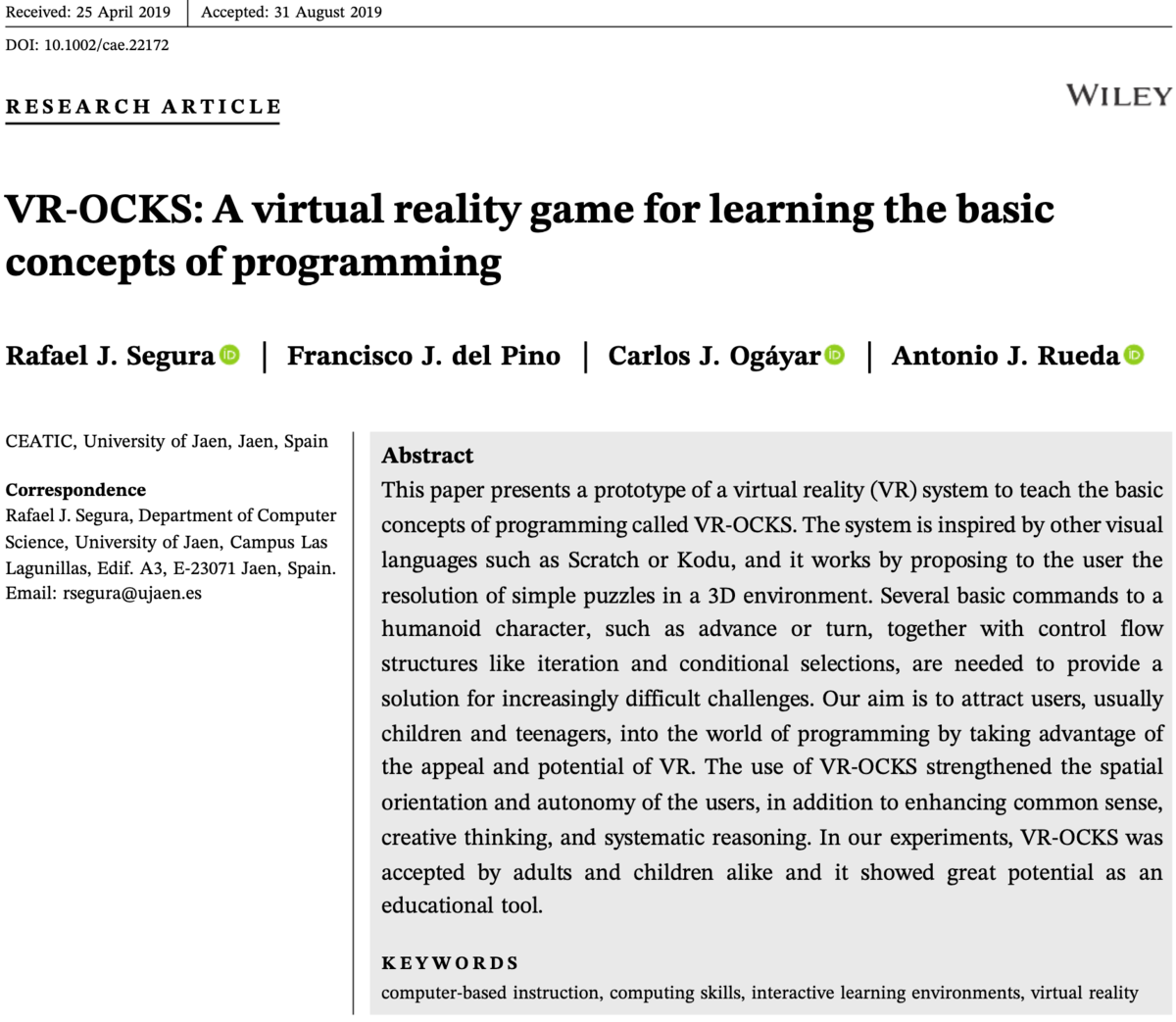 VR‐OCKS: A virtual reality game for learning the basic concepts of ...