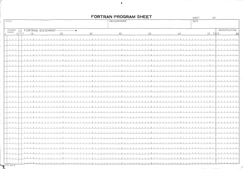 FORTRANコーディングシートをExcelで - 鳳鳴は祖父の俳号