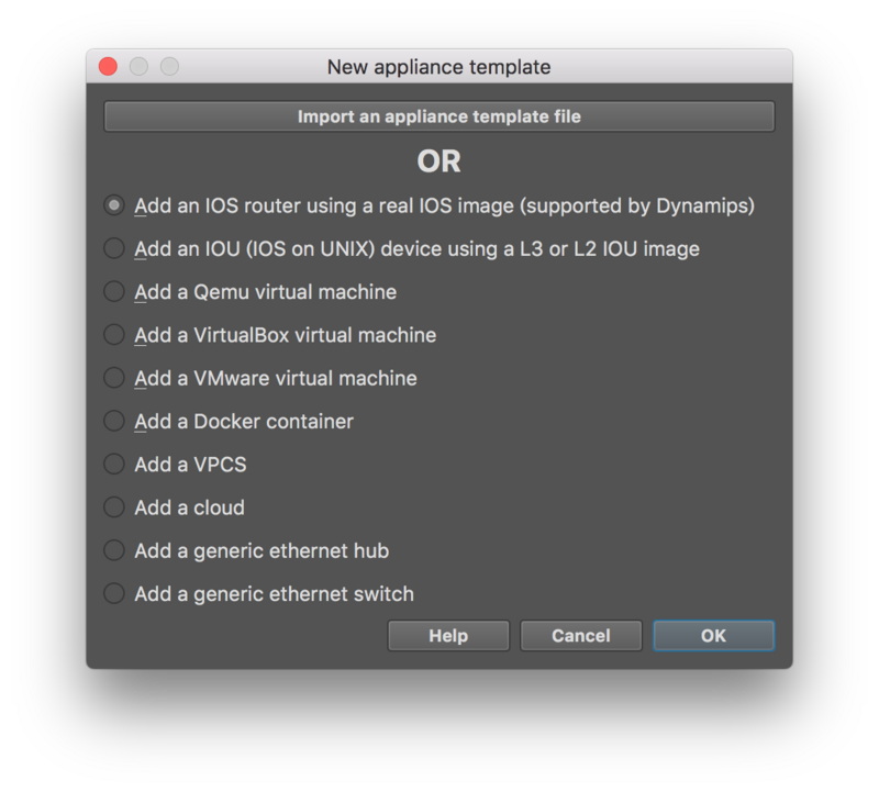 GNS3にIOSイメージを登録する[macOS] - 一馬力のメモ帳