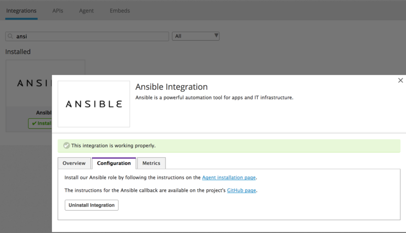 Datadog Ansible Integration - vague memory