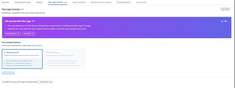 Datadog Flex logs GA - vague memory