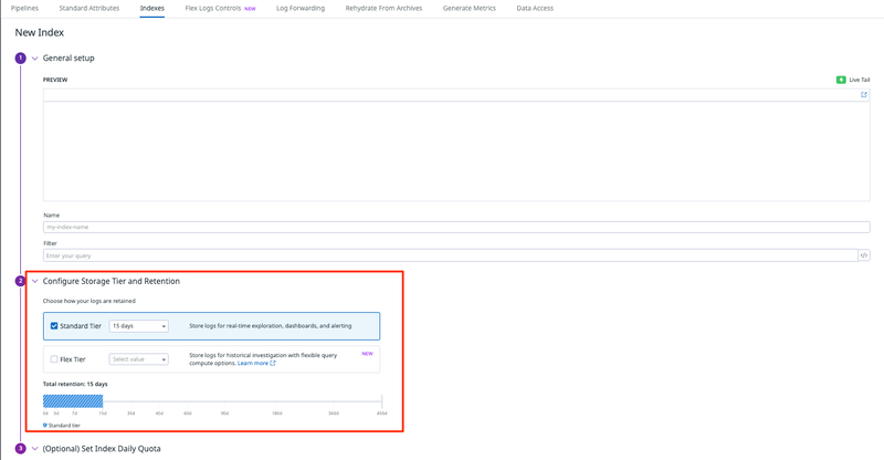 Datadog Flex logs GA - vague memory
