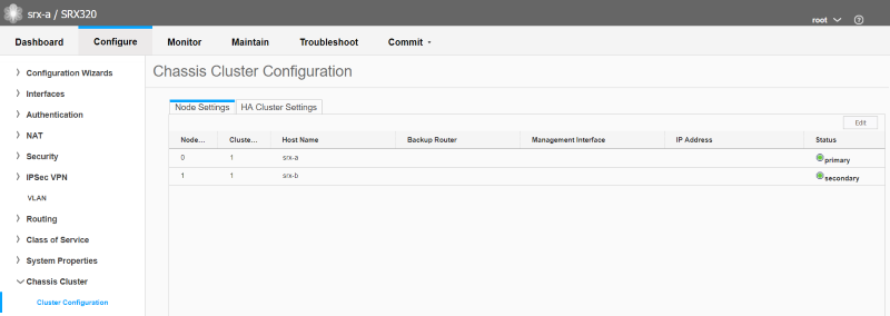 Juniper SRX300シリーズ でとにかくGUIでHAするよ-1(Ver 15.1X) - sidetech