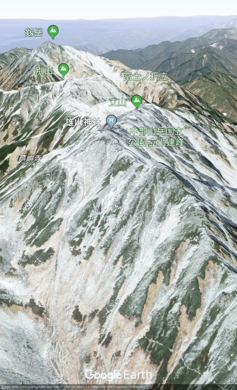 衛星写真で日本百名山の立山を眺めてみよう｜Let's look at the satellite image of Mount Tate ...