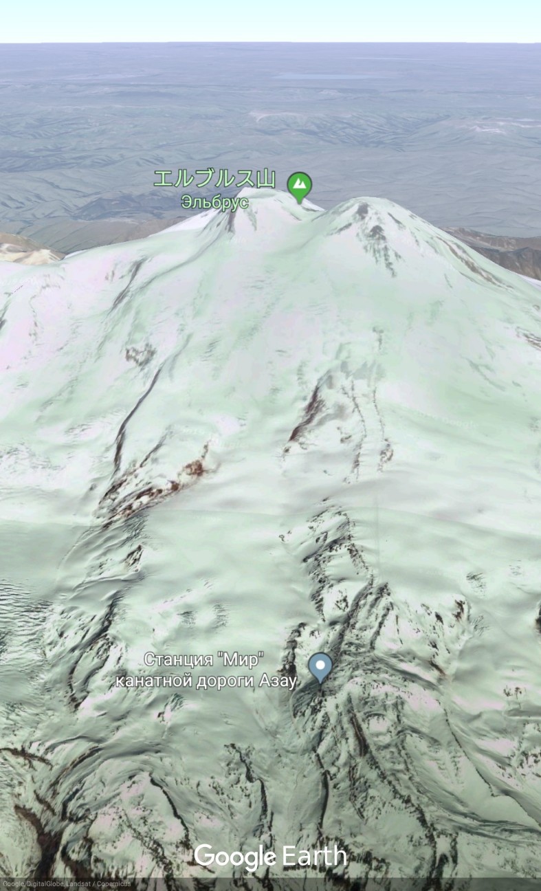 Let's look at Mount Elbrus in Russia by satellite image. - FIND OUT WONDER