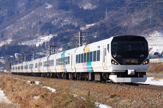 E257系M102編成+M203編成入場回送 - ガタゴト日誌