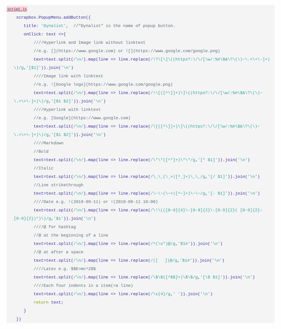 Dynalistからプレーンテキスト形式でエクスポートした内容をScrapbox記法に置換するUserScript - 小技チョコレート