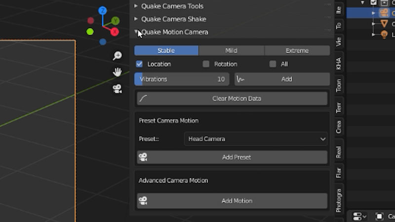 「Quake Motion Camera」カメラに「揺れ」を加えて、臨場感を生み出すアドオン！使い方やレビューなど - ijigen.net