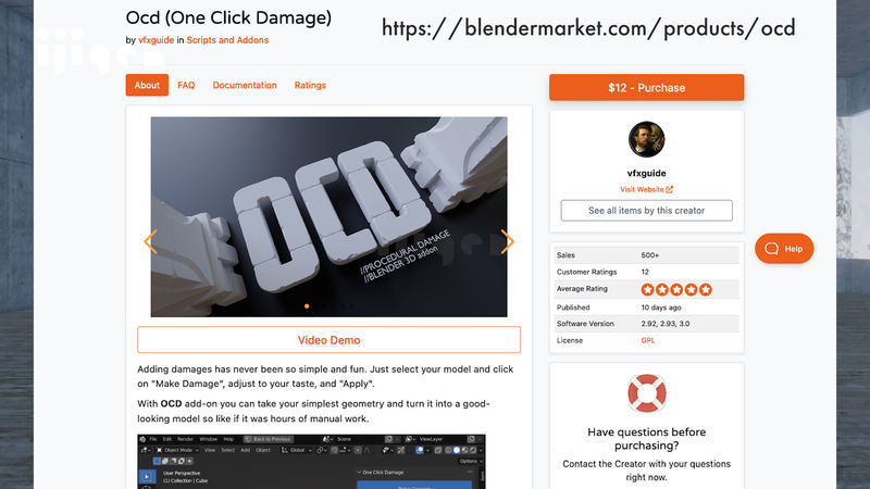 一瞬でボロボロに！Blenderアドオン「OCD」の使い方&レビュー！【One Click Damage】 - ijigen.net