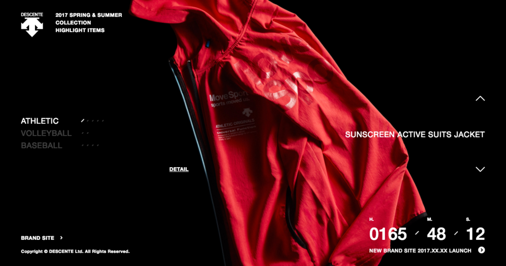【仕事】 DESCENTE(デサント)2017SS特設サイト - devdev Inc. / works