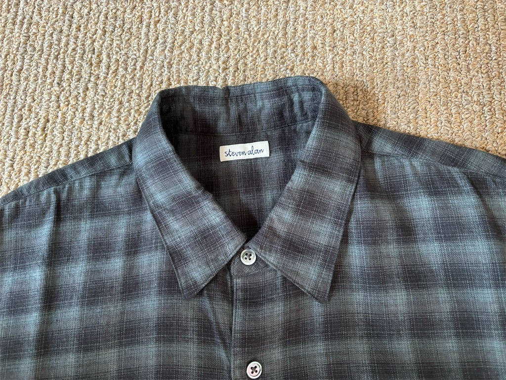 Steven Alan オルブレーチェック ネル レギュラーカラーシャツ-LOOSE - 田舎おやじの買物日記