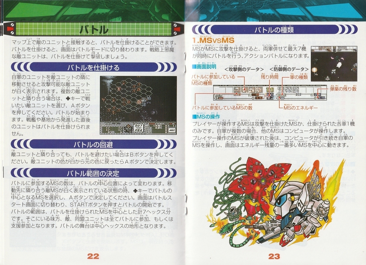 『SDガンダム GNEXT』1995年／スーパーファミコン - レトロゲームの説明書保管庫