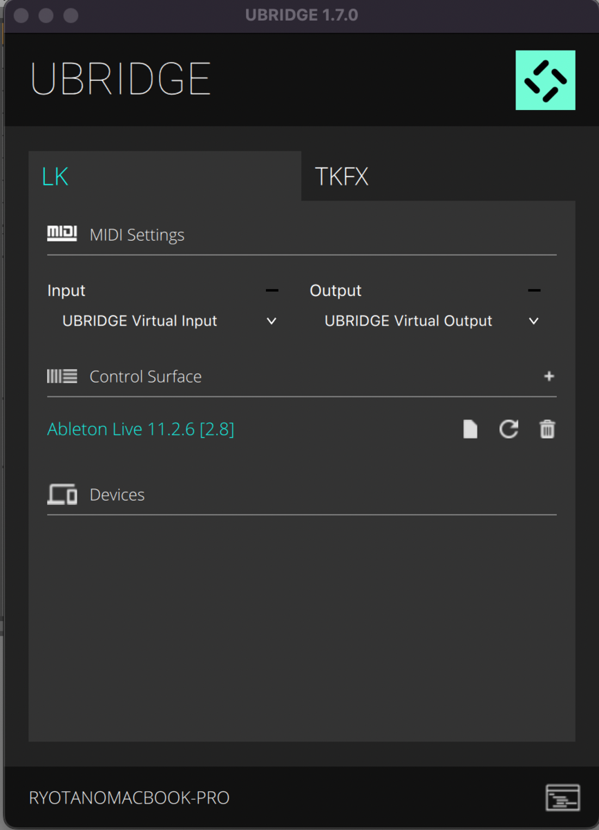 Imaginando LKでAbleton Liveを操作する（設定の備忘録） - jacotanu memo