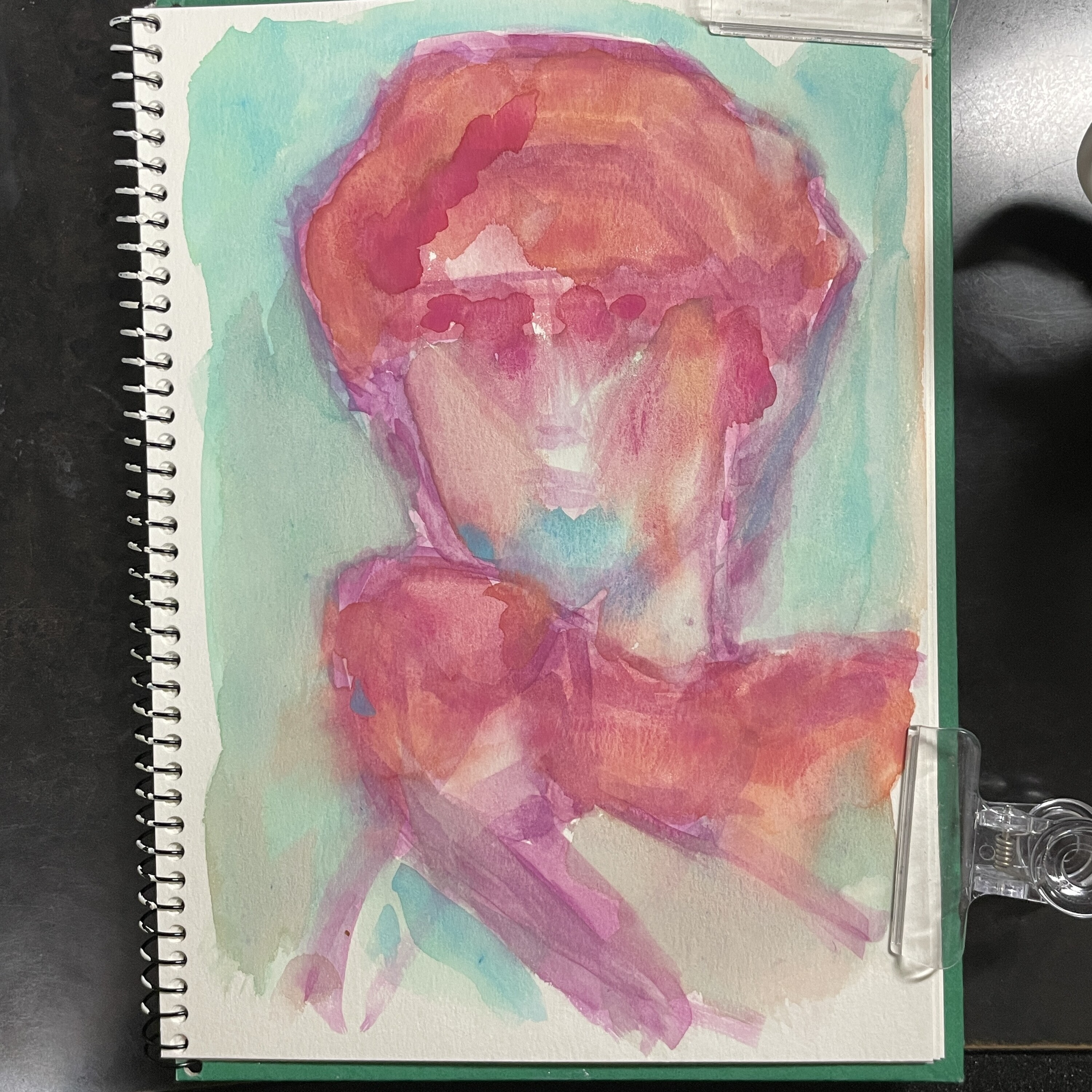 Domestica Davi Calil先生のガッシュ人物画 ポスターカラー3色で描く - 桃蝶画房