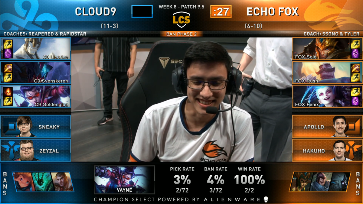 LCS Cloud9 VS Echo Fox - C9ファンボ記録