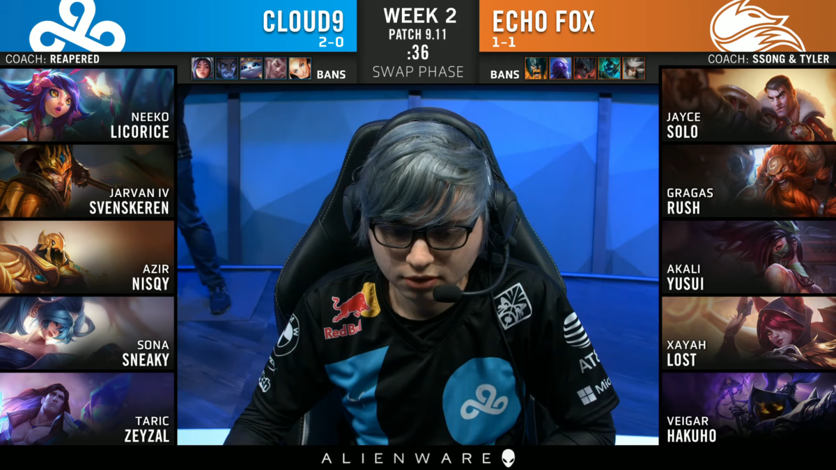 LCS Cloud9 VS Echo Fox - C9ファンボ記録
