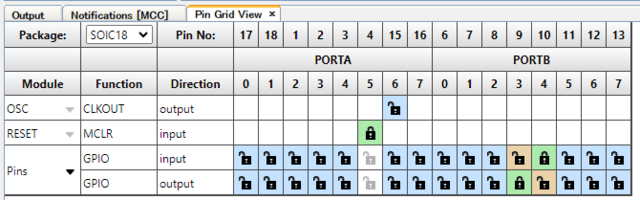 MPLAB X v6.20 MCC PIC16F1827 GPIOテスト - JH7UBCブログ