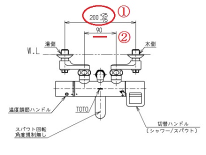 TMGG40SEの最安値購入方法と交換する前の図面のチェック法 - TOTO浴室サーモスタット混合水栓カタログ一覧 図面の見方と最安値