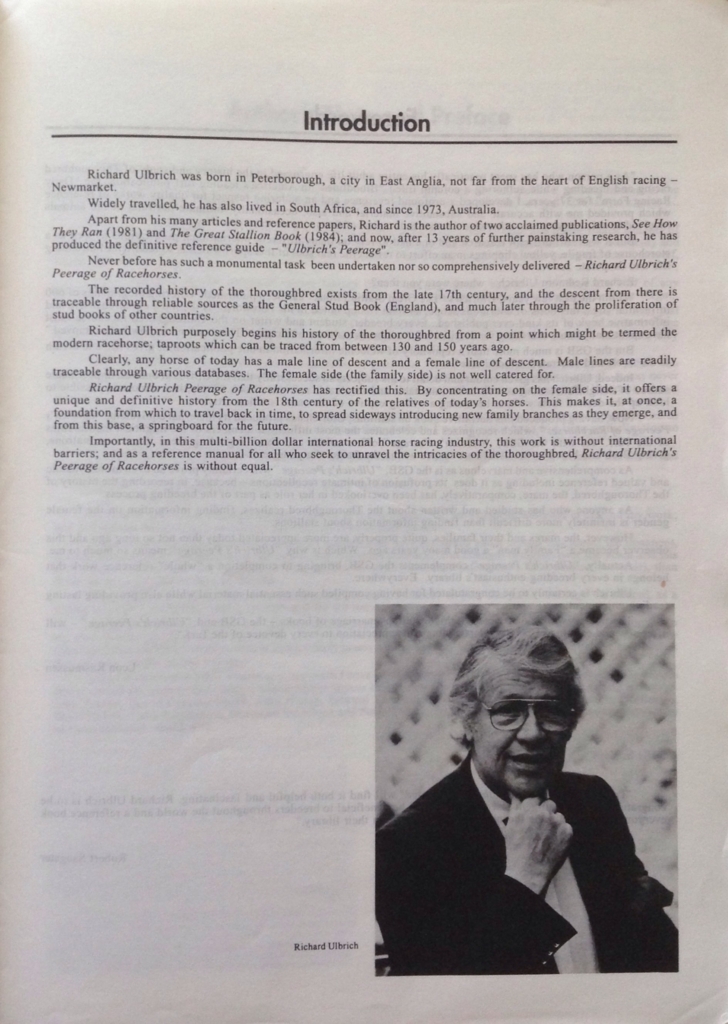 1994.?? Richard Ulbrich's Peerage of Racehorses - 白狸の考現家 ＋KEIBA