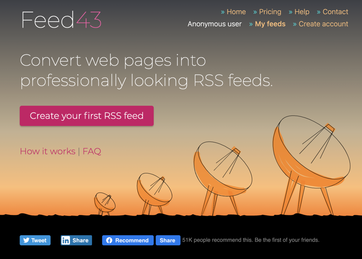 Feed43でRSSフィードが提供されていないwebページをRSS購読する話 - JP7FKFの備忘録