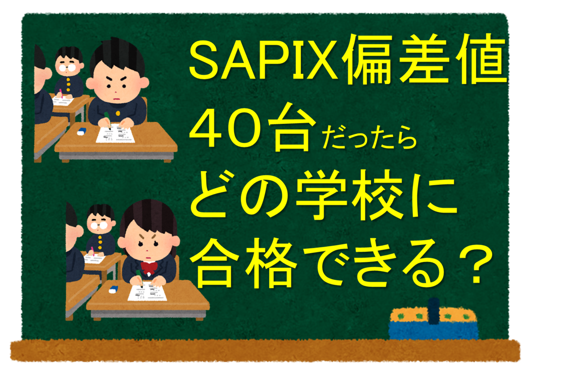 SAPIX偏差値40台だったらどの学校に合格できる？ - 理系パパの中学受験始めました