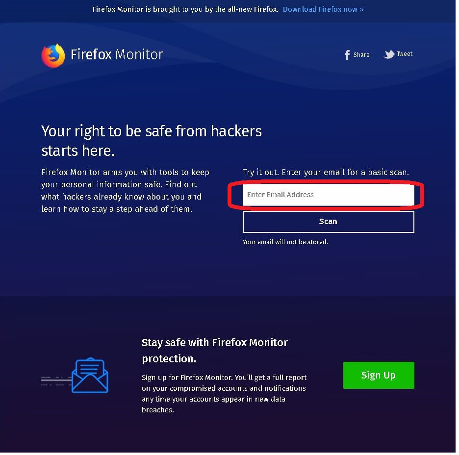 Firefox Monitor を使ってみた - 自分方位研究所