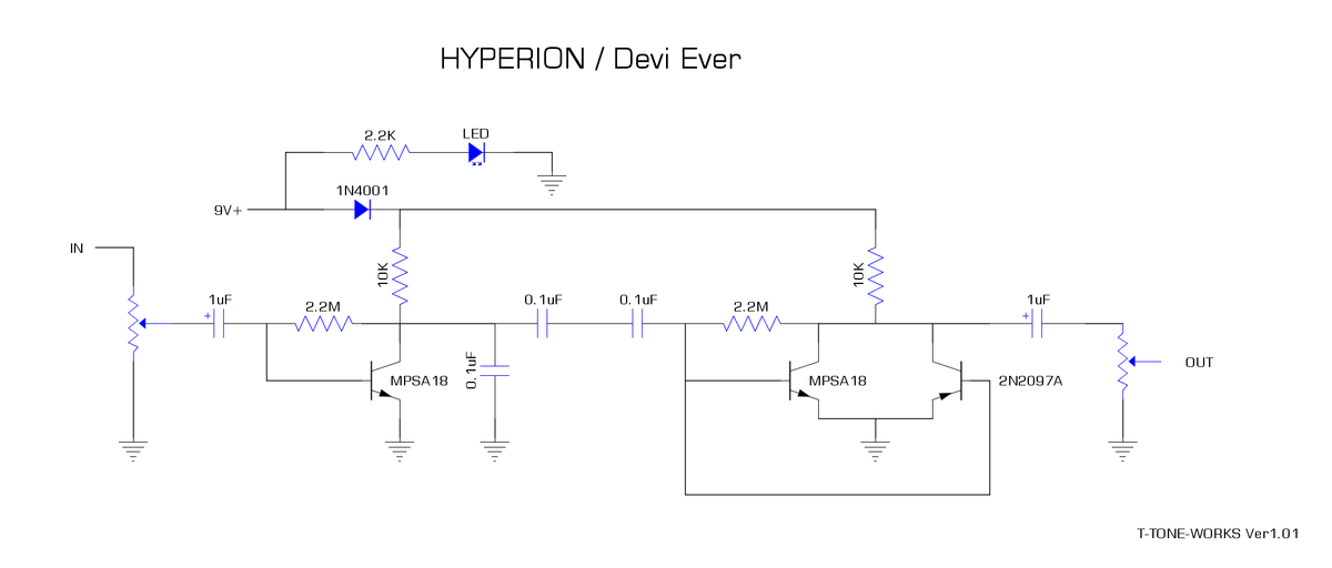 エフェクター Devi ever Hyperion クローン【ハンドメイド・自作エフェクター】