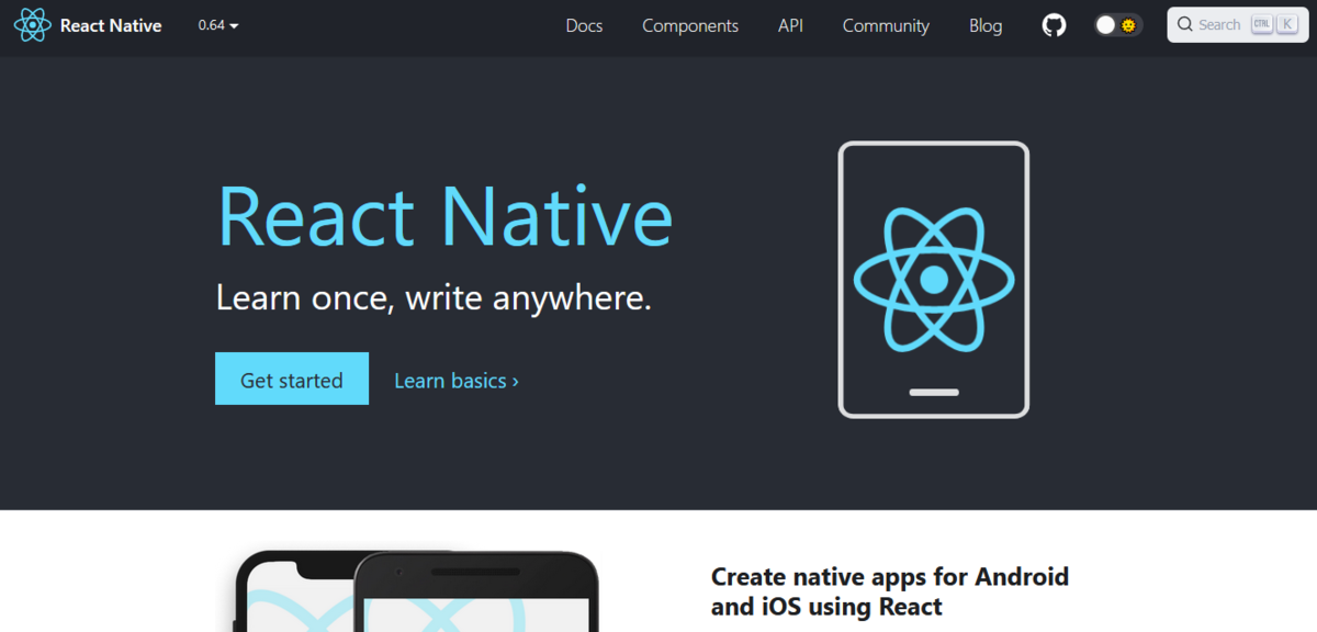 ReactNativeを使ってみる - k01ken’s b10g