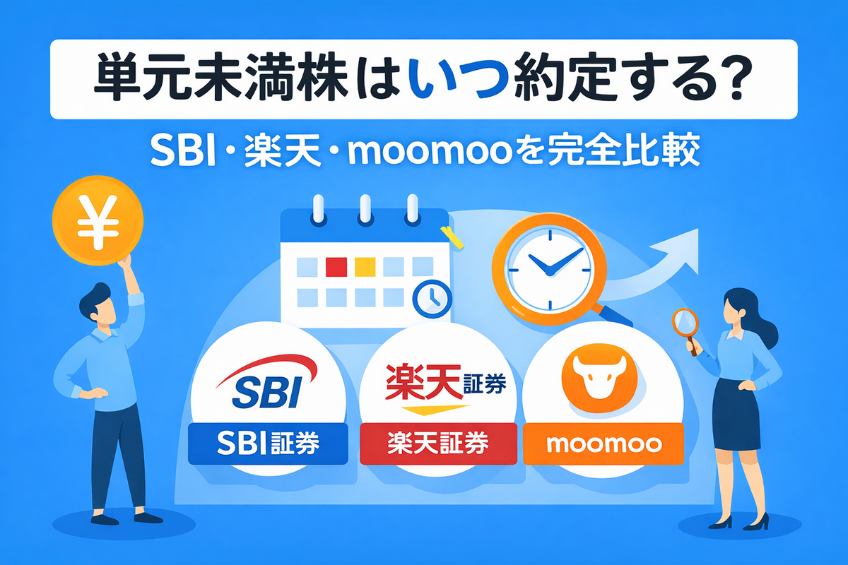 単元未満株はいつ約定する？完全比較｜SBI・楽天・moomooの違いまとめ - Be financial freedom. 経済的自由の探求