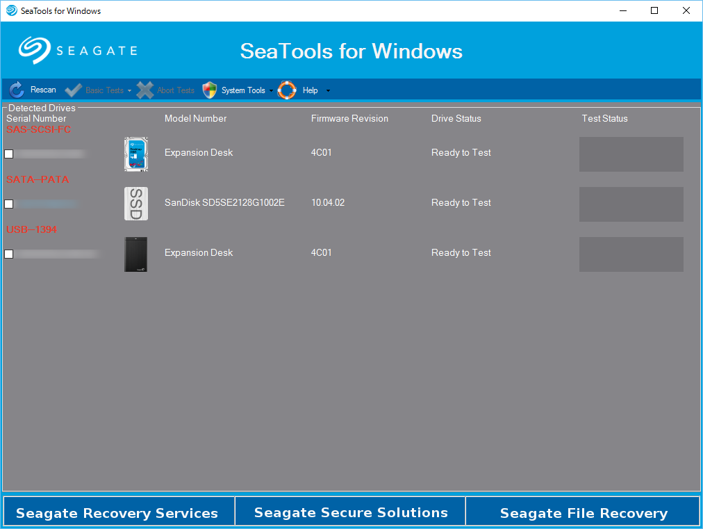 SeaTools for Windowsの使用方法 - 記憶は人なり