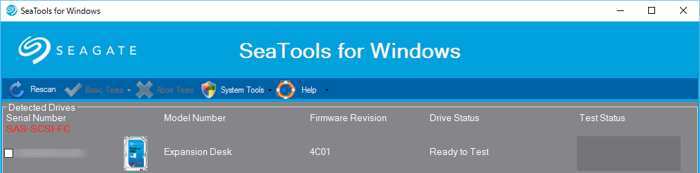 SeaTools for Windowsの使用方法 - 記憶は人なり