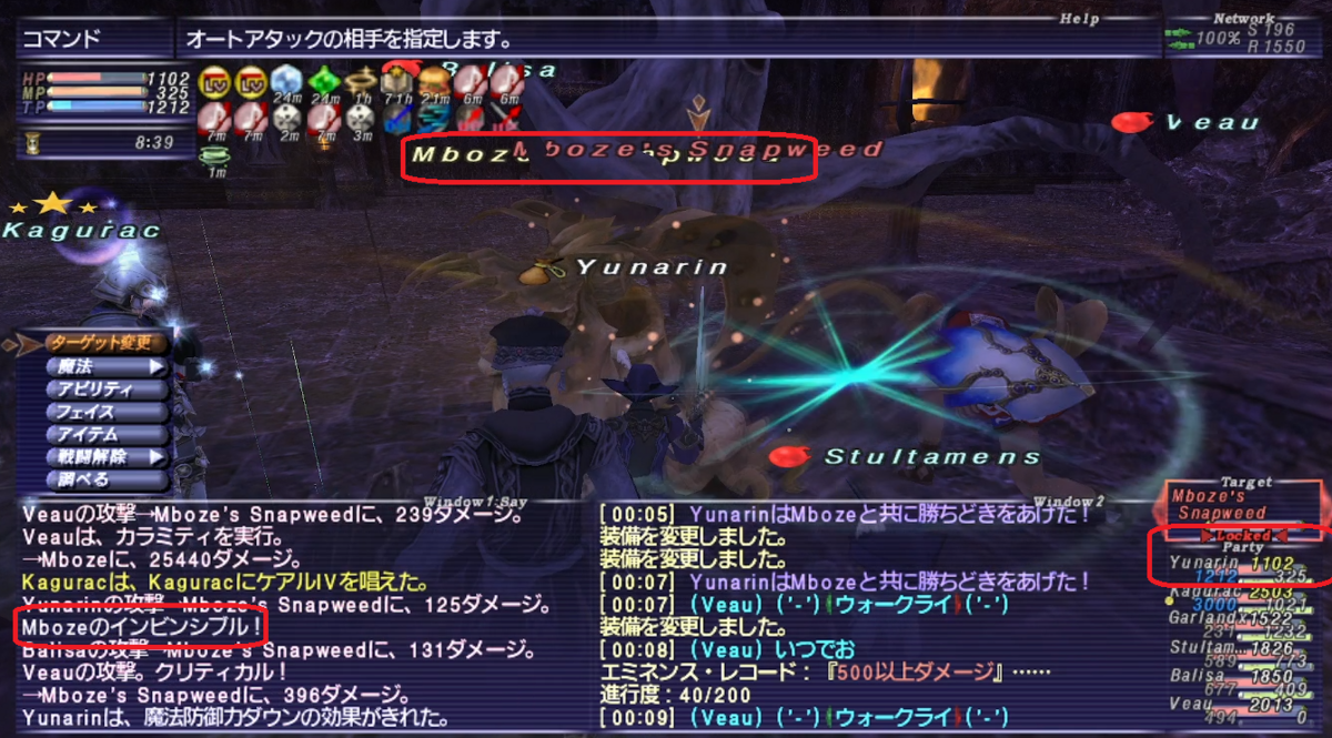 シェオルジェール AT3 Mboze Veng+25 お供2匹目のPOPの瞬間が肝 - FF11人生を捧げるブログ