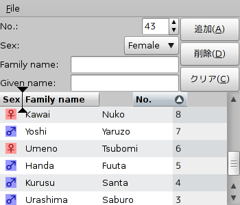 PyGTKでツリービューにリストのデータ(ListStore)を表示(項目をGUI上で追加/削除、データの並べ替えや入れ替えなど) - 試験運用中なLinux備忘録・旧記事