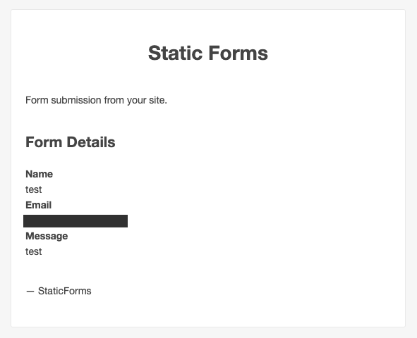 Static Formsを使ってNext.jsにお問い合わせフォームを実装する - hiro08gh