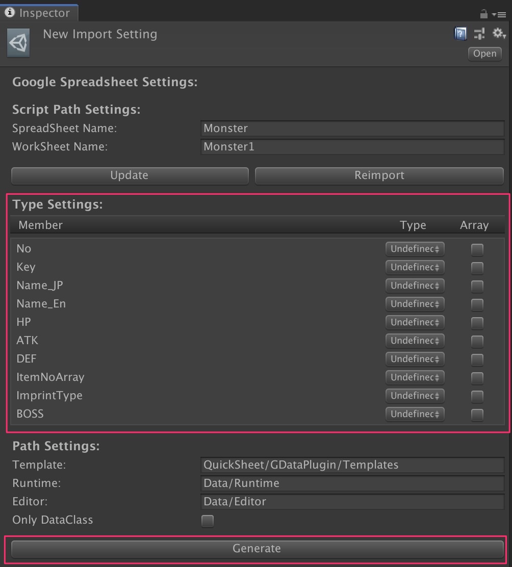 エクセルやスプレッドシートを自動でscriptableobjectに変換するunity Excel Importerとunity