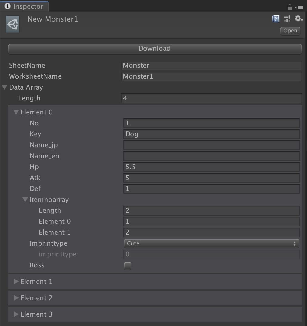 エクセルやスプレッドシートを自動でscriptableobjectに変換するunity Excel Importerとunity