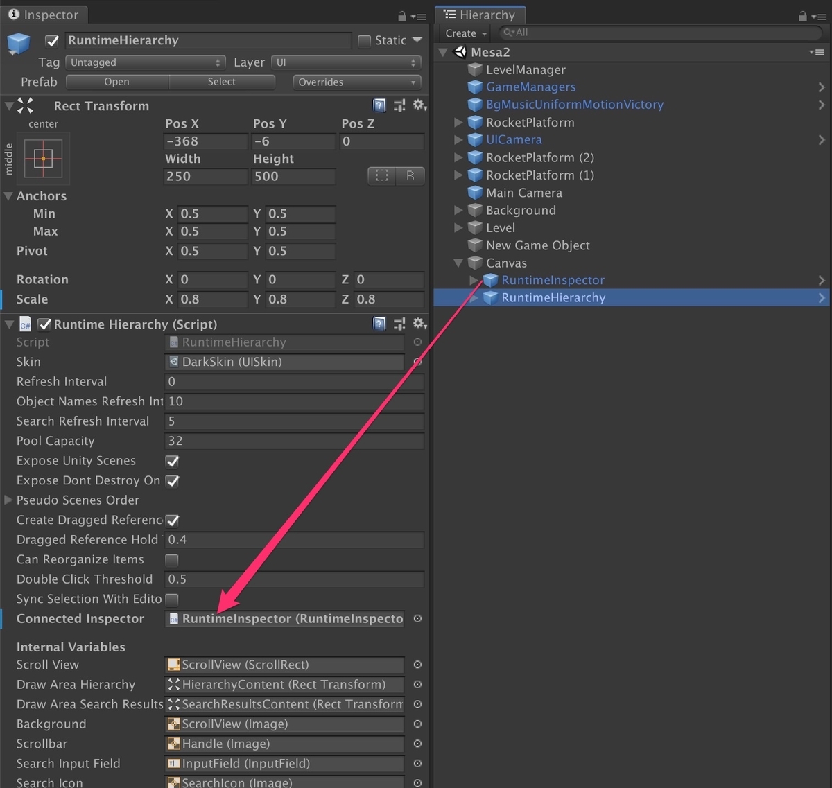 実機上でinspectorとhierarchyの表示and操作が出来るruntime Inspector And Hierarchy【unity