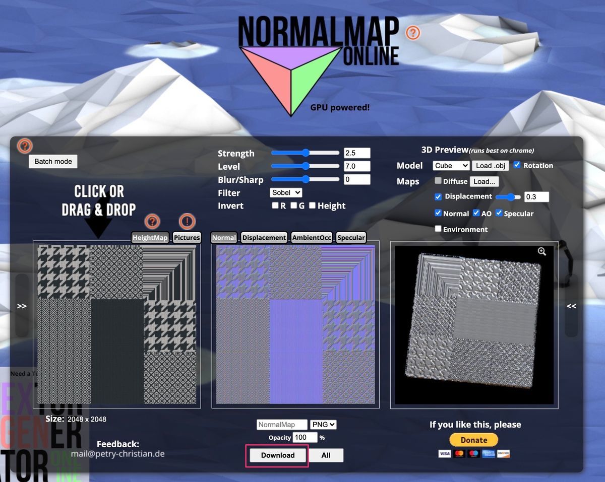 ノーマルマップ(法線マップ)を自動で簡単に作成出来るNormalMap Online【便利サービス】【Unity】 - (:3[kanのメモ帳]