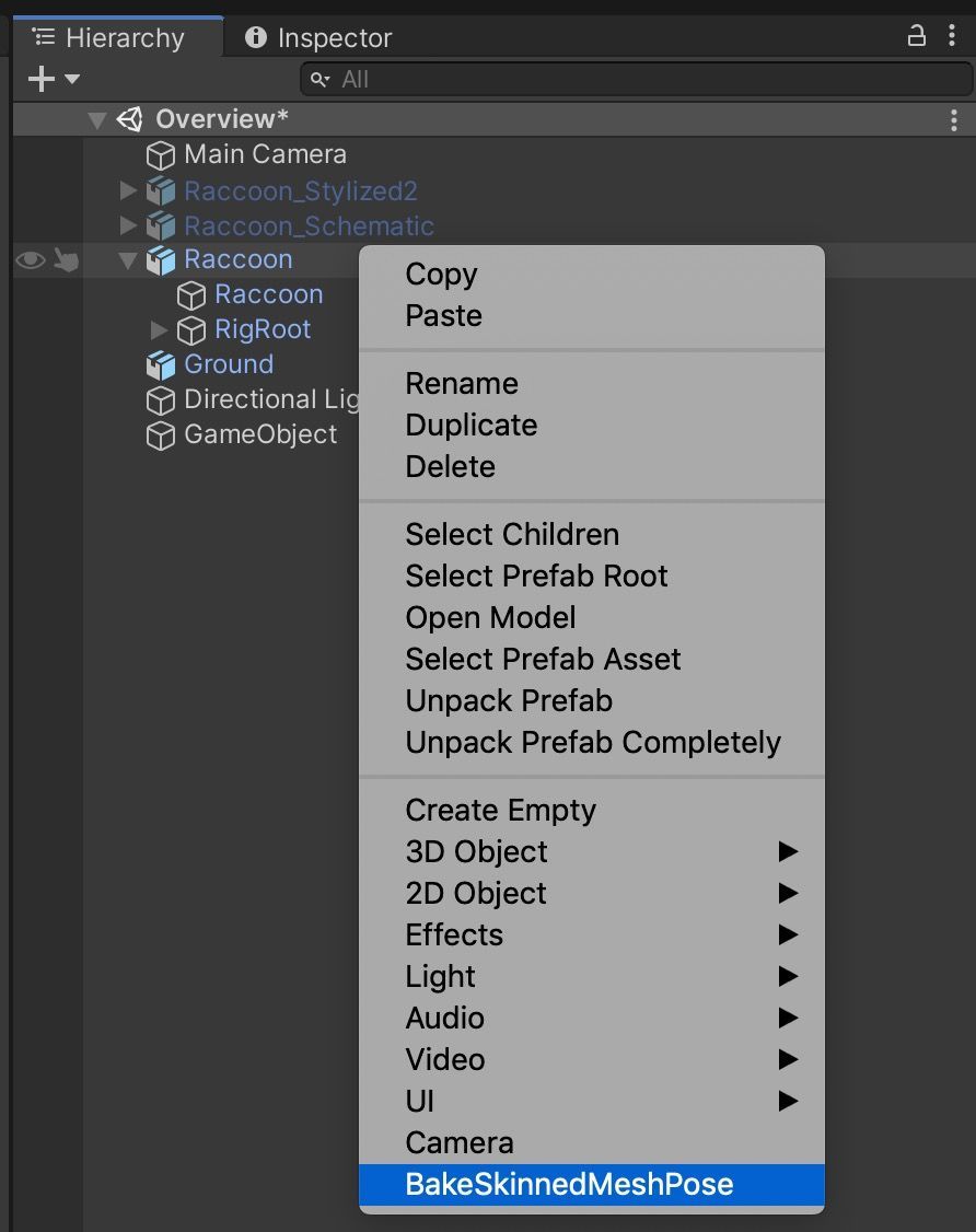 SkinnedMeshRendererのポーズを固定したままMeshRendererに変換するSkinnedMeshBaker【Unity】【アセット】 - (:3[kanのメモ帳]