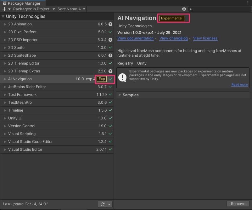 Unity2021.1からPackage ManagerにPreview版が無くなった件と、Experimentalなパッケージを手動で ...