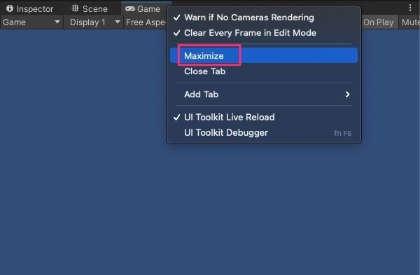 ゲームビューの最大化は実行中であってもなくとも簡単に切り替えられる【Unity】 - (:3[kanのメモ帳]