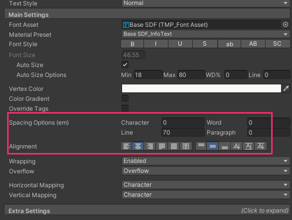 UnityのTextMesh Proでテキストの一部分だけ改行の幅や寄せる方向を変えるタグ 【Unity】【TextMesh Pro ...