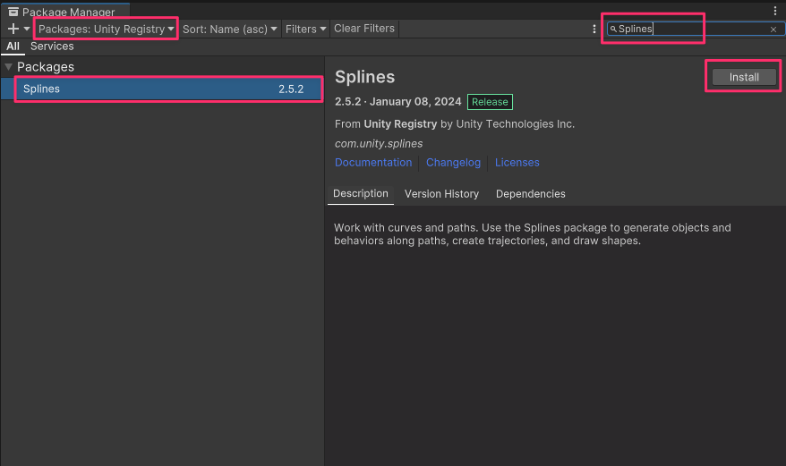 Unityのシーン上で簡単になめらかな曲線を作れるSplines(スプライン)の導入と基本的な使い方 【Unity】【Splines ...