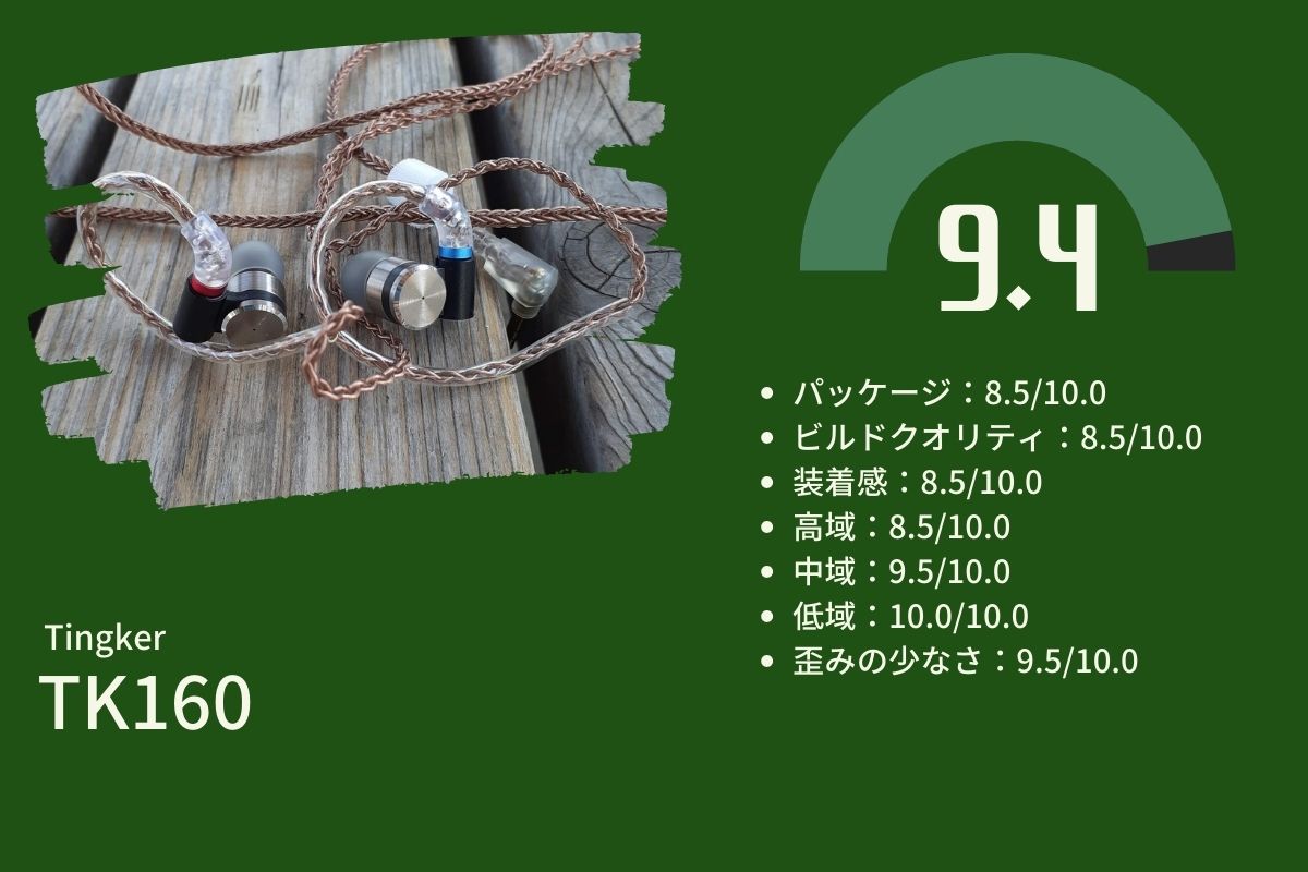 Tingker TK160 レビュー｜深みのある低域と、非常にクリアで明るく朗らかな耳当たりの良い中域が魅力の優れたリスニングイヤホン - audio-sound @ hatena