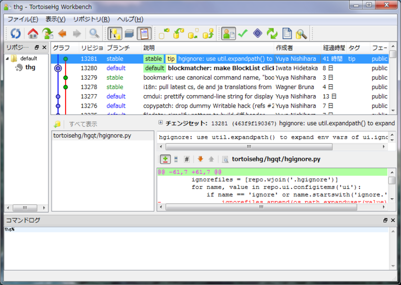 TortoiseHgをコマンドラインから使う - ひまlab