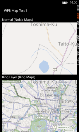 WP8のマップコントロールでNokia Mapsを使わずBing Mapsの地図を表示する(仮) - Neutral Scent