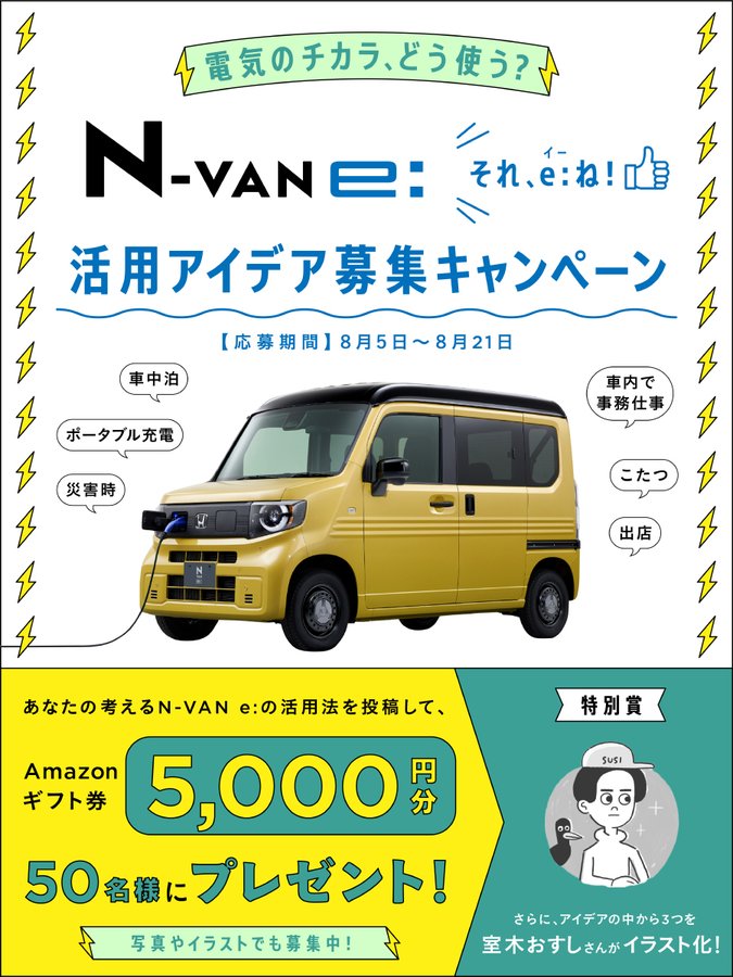 懸賞情報 N-VAN e: 活用アイデア募集キャンペーン - 大きいつづらと小さいつづら