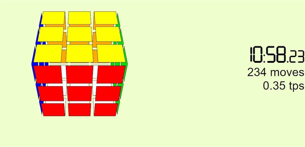 csTimerのバーチャルキューブ機能 - M'4