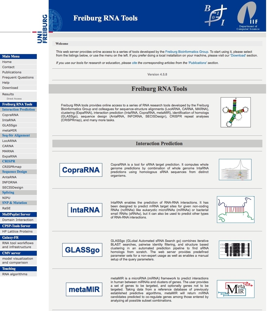 Freiburg RNA tools - macでインフォマティクス