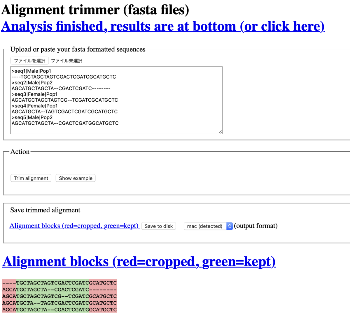 FASTA配列のオンラインツールボックス FaBox - macでインフォマティクス